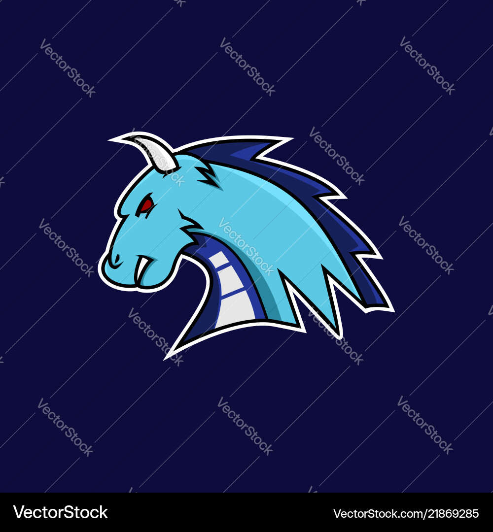Blue dragon e-sports logo Royalty Free Vector Image