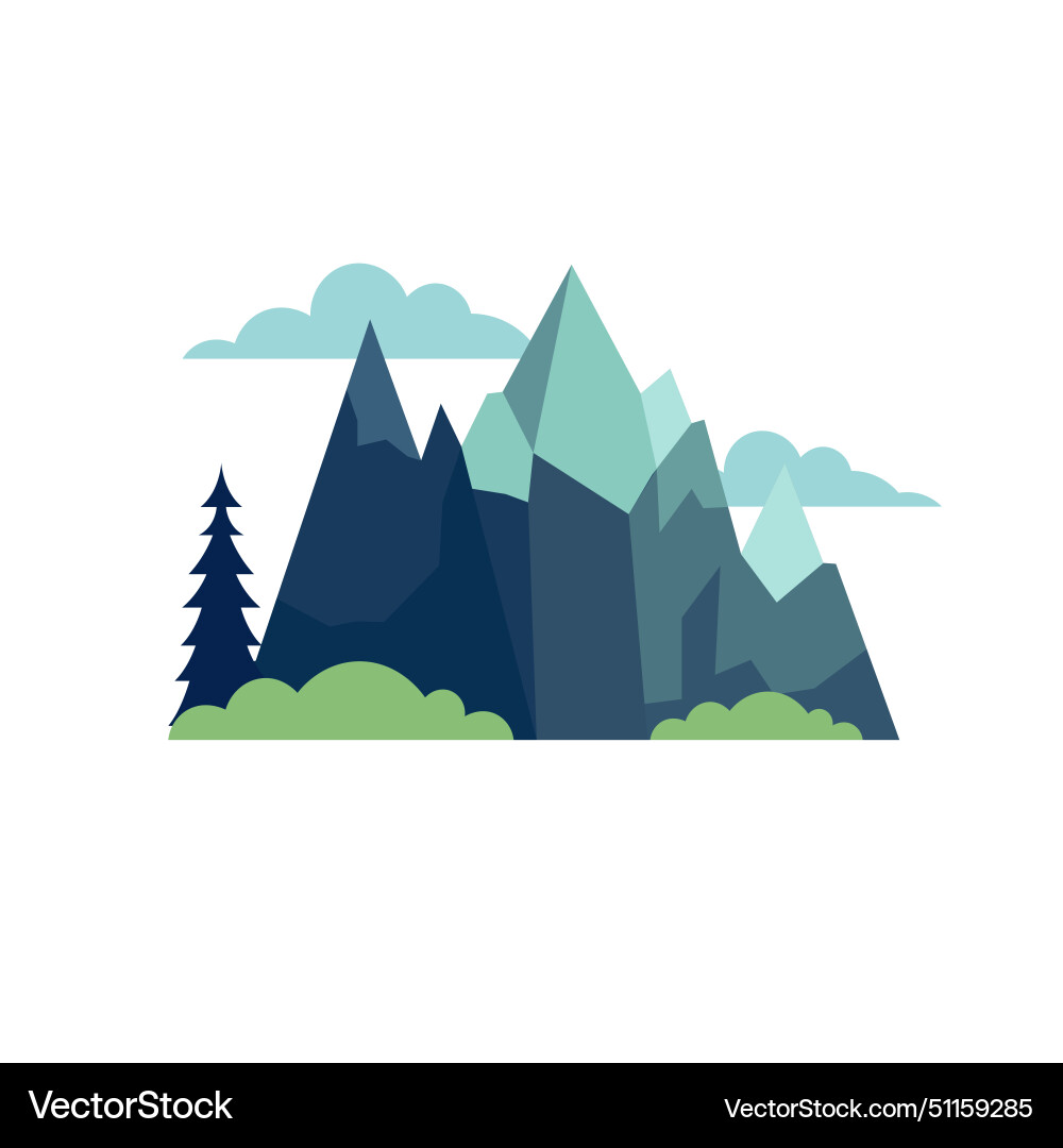 Cartoon mountain in flat design style mountains Vector Image