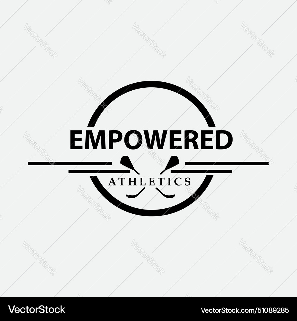 Empowered athletics logo Royalty Free Vector Image