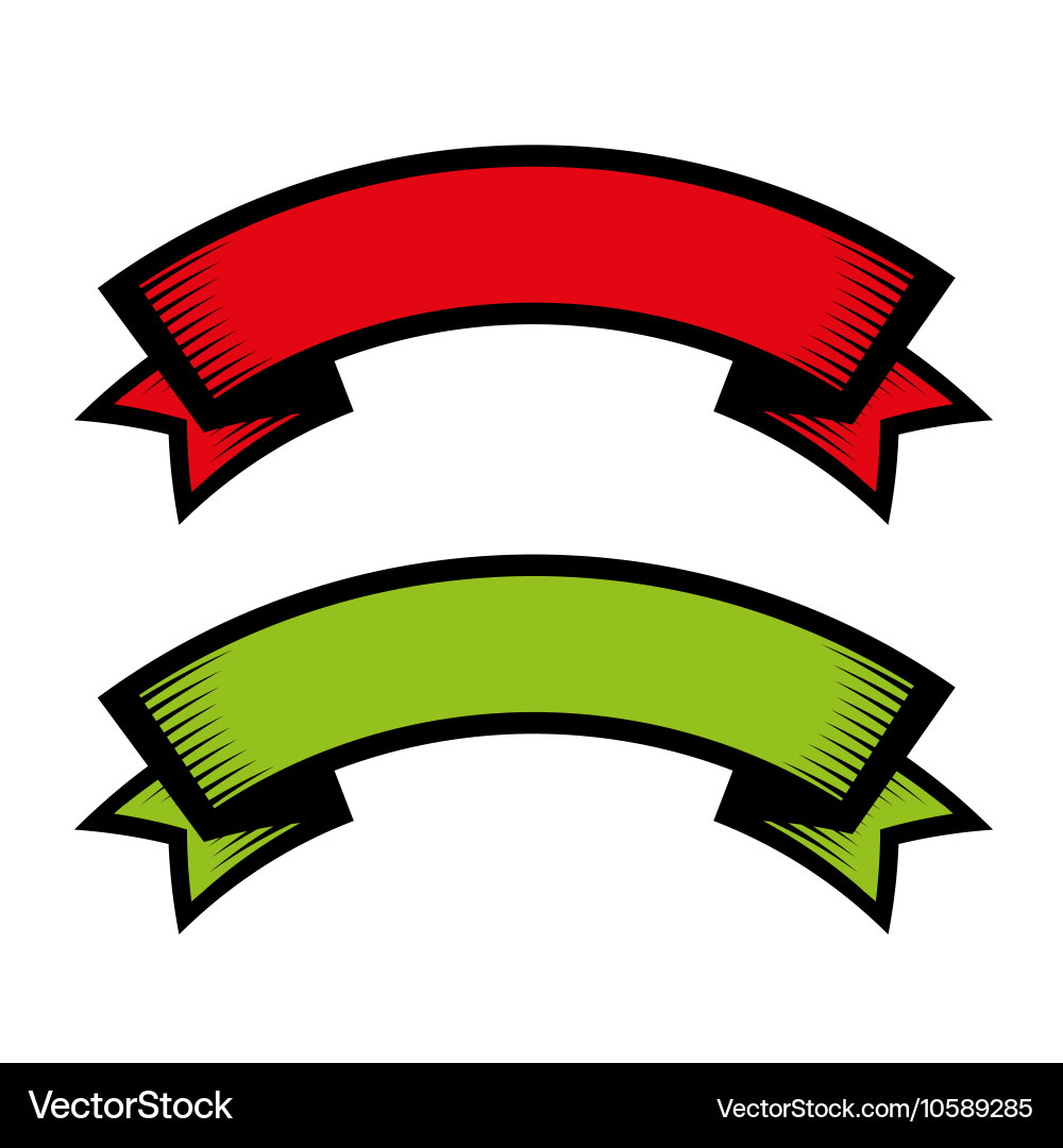 Retro vintage engraving style ribbon set Vector Image