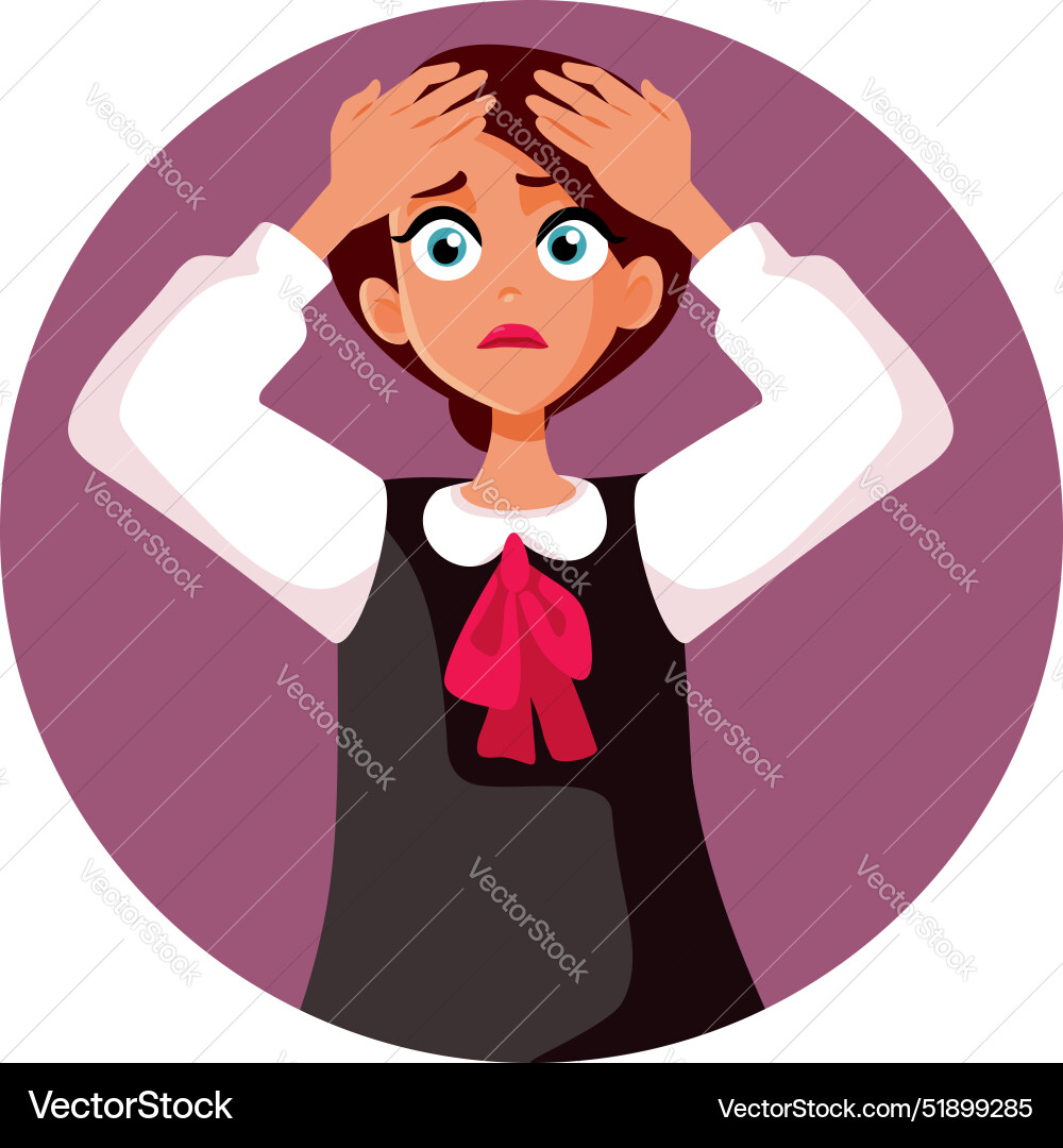 Stressed woman feeling anxious and panicky Vector Image