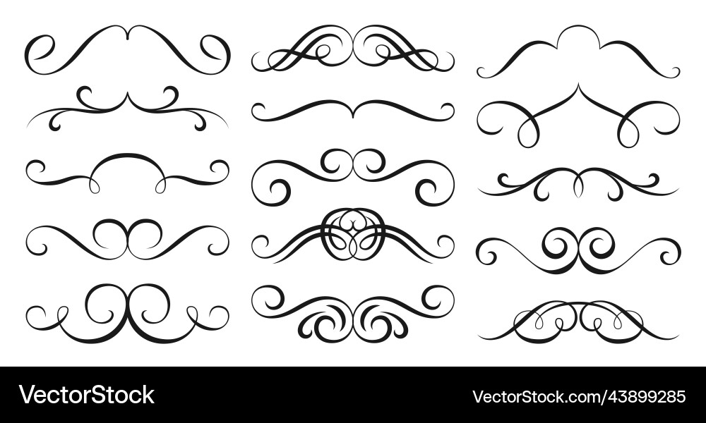 Victorian Swirl Flourish Divider Royalty Free Vector Image