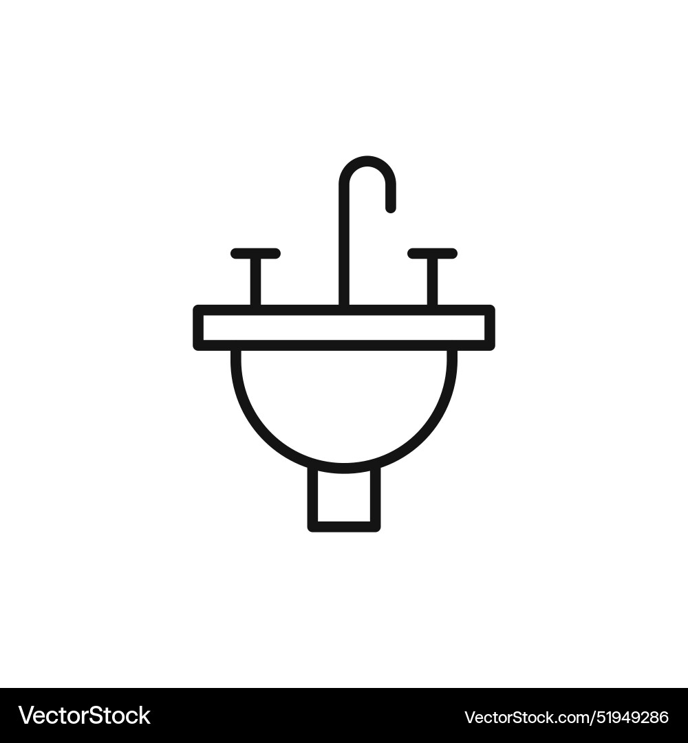 Bathroom sink logo sign outline Royalty Free Vector Image