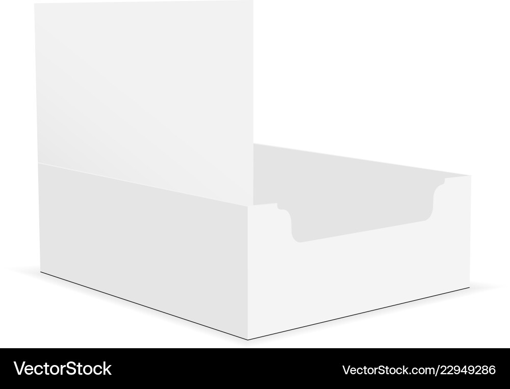 Empty cardboard display box mockup Royalty Free Vector Image
