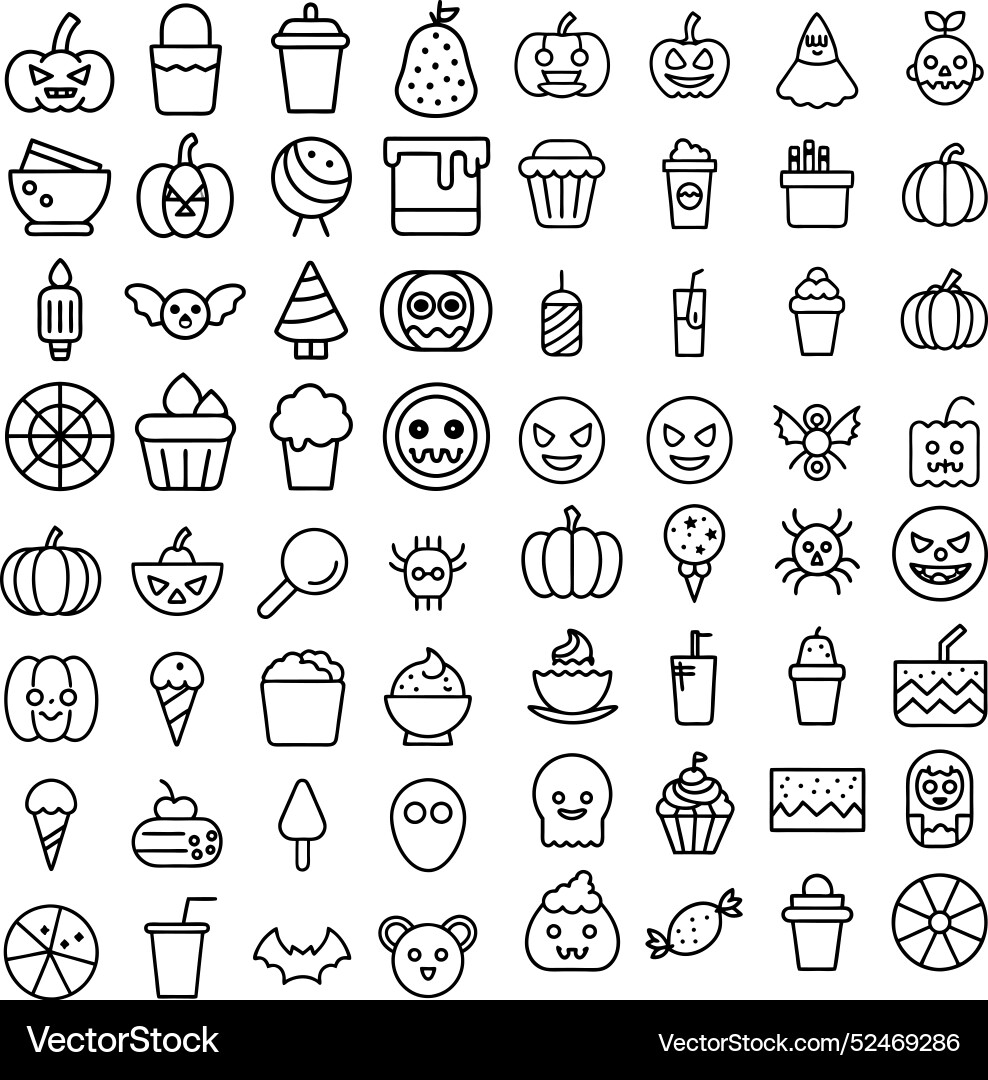 Halloween Line Art & Outlines Royalty Free Vector Image