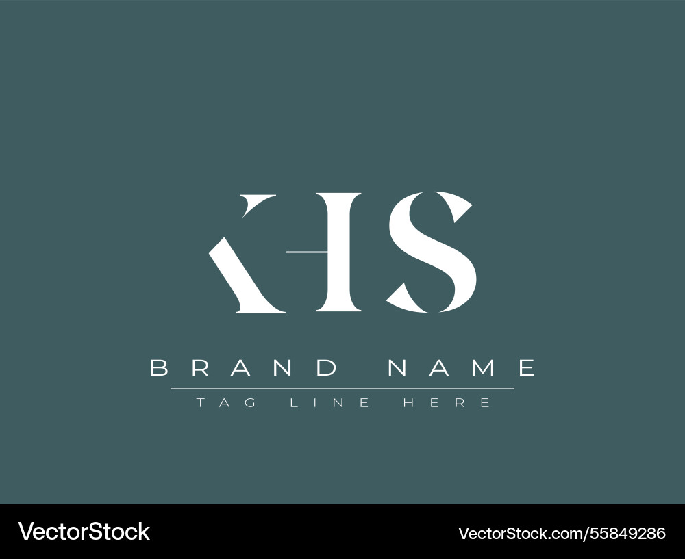 Khs abstract letter logo design Royalty Free Vector Image