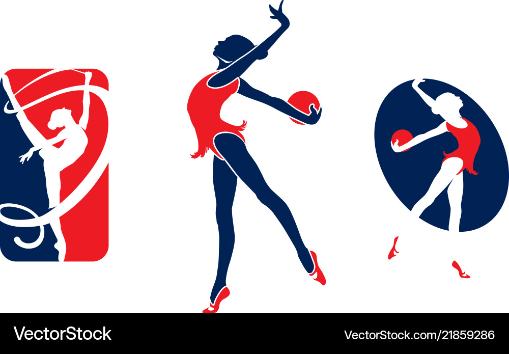 Rhythmic gymnastic sportsmen Royalty Free Vector Image
