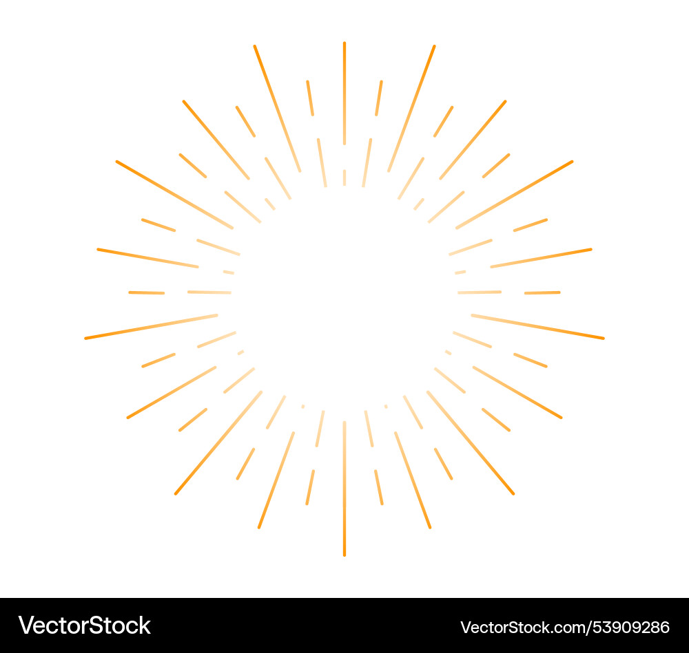 Sun ray line sign black round icon burst Vector Image