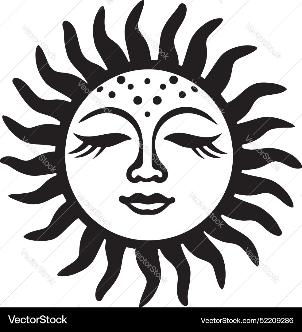 Sunbeam joy hand drawn cartoon emblem gleaming Vector Image
