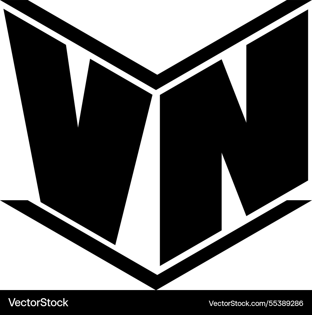 Vn monogram logo with a modern and minimalist Vector Image