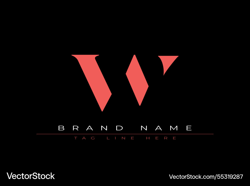 Abstract letter vv minimal logo design template Vector Image