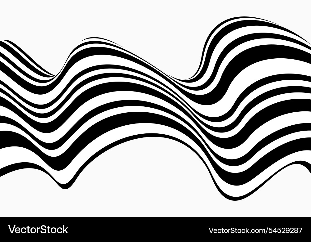 Abstract wave background black and white wavy Vector Image