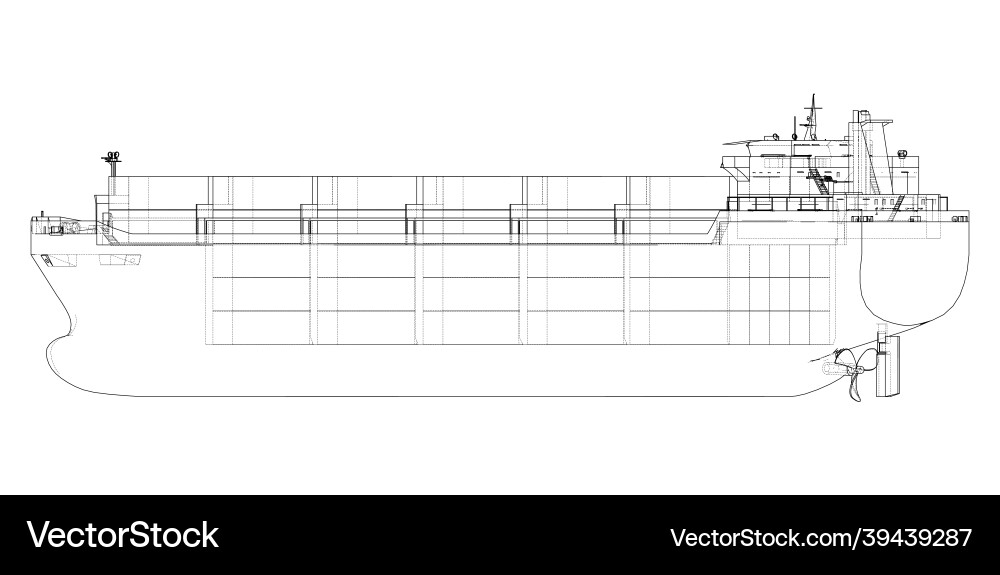 Cargo ship with containers Royalty Free Vector Image