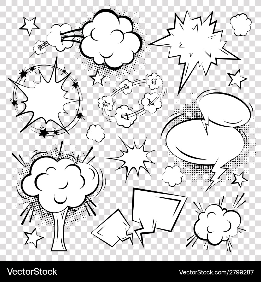 Comic text bubble blank Royalty Free Vector Image