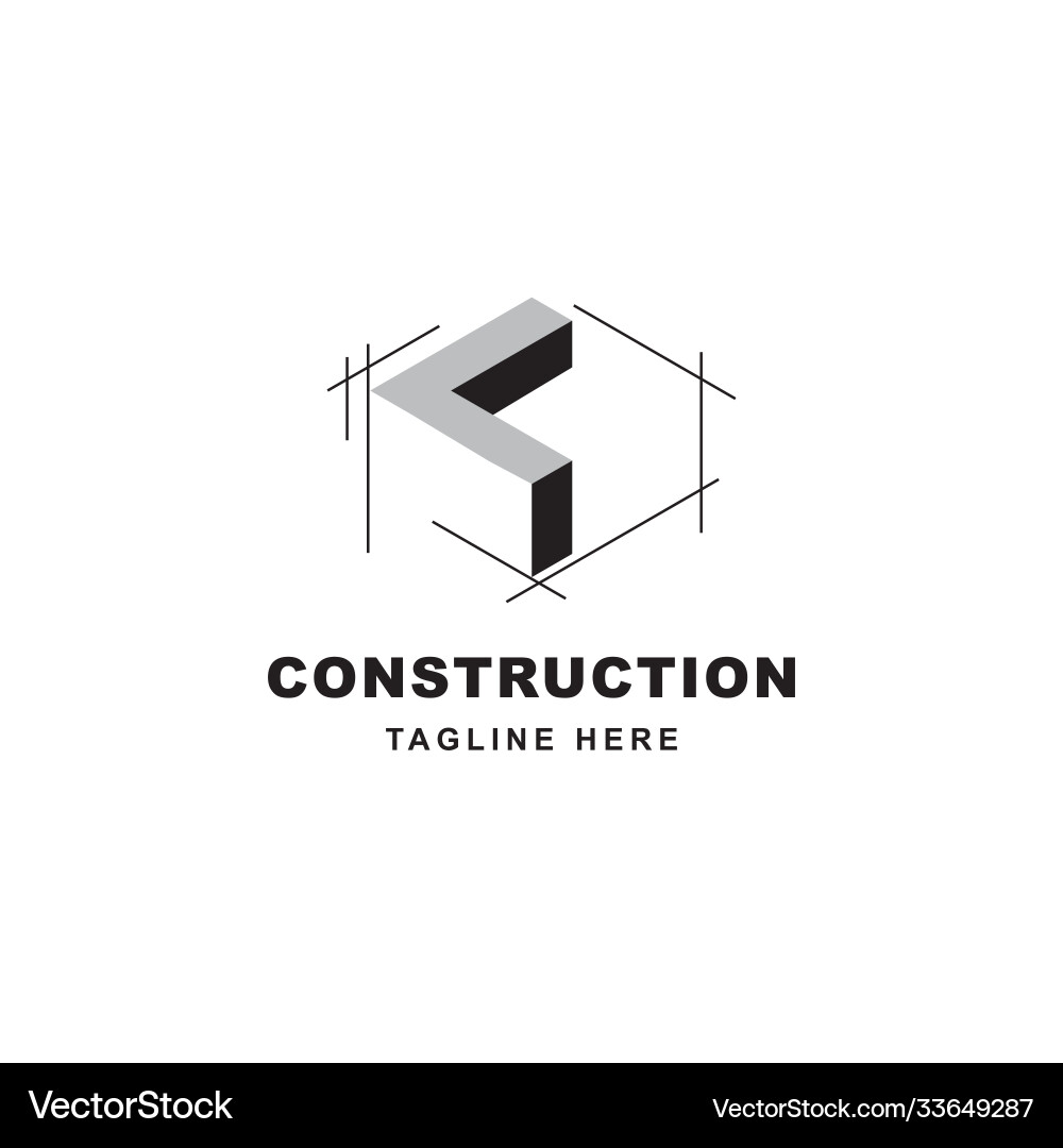 Construction logo design with letter l shape icon Vector Image
