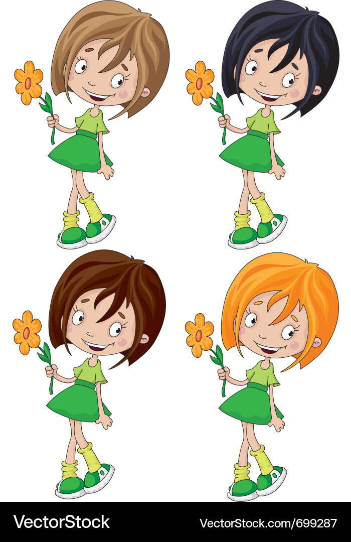 Cute Young Girl Smiling Royalty Free Vector Image