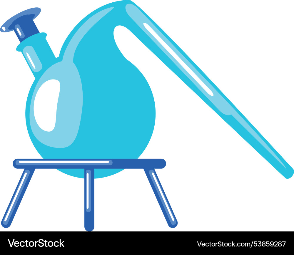 Distillation flask chemical laboratory equipment Vector Image