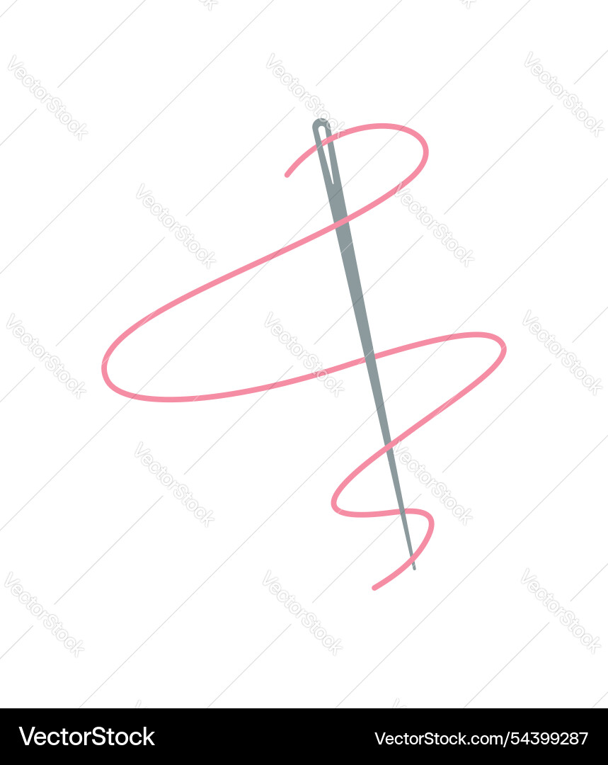 Embroidery needle and thread icon Royalty Free Vector Image
