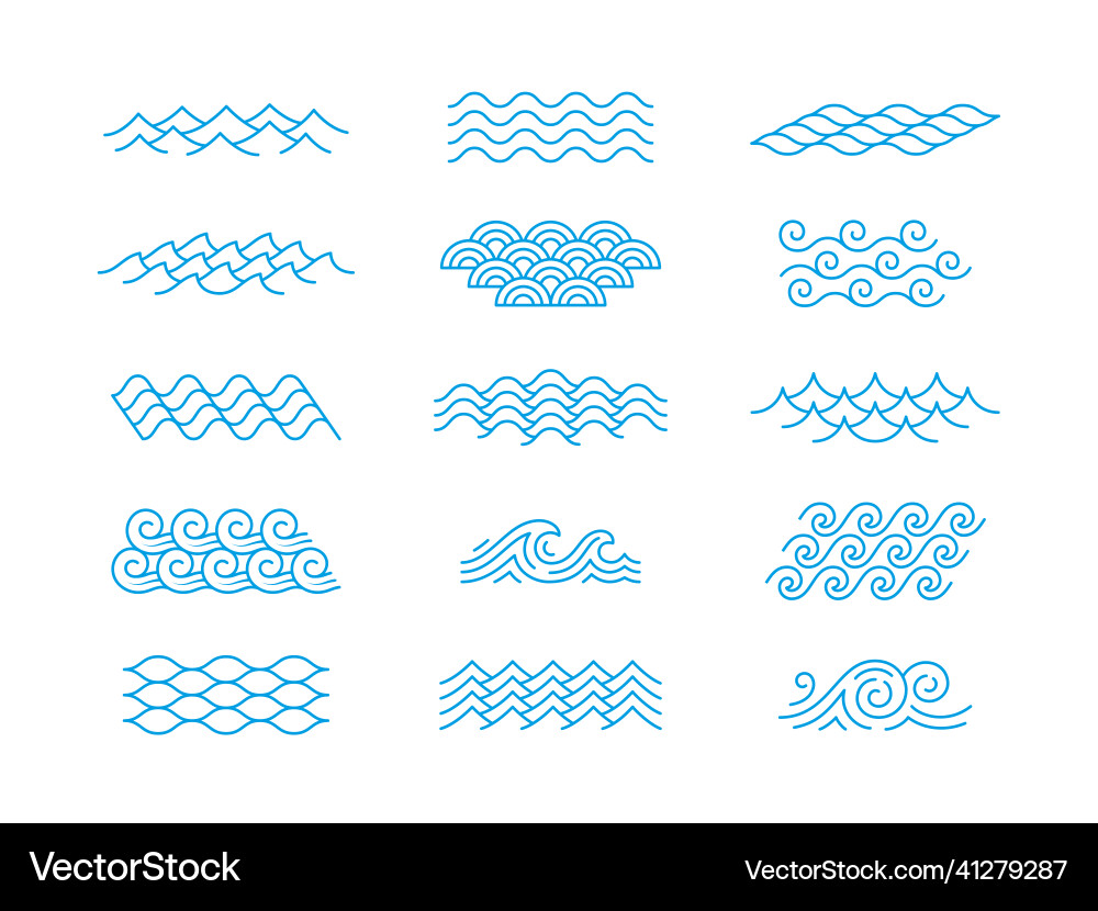 Line sea wave water waves river or ocean Vector Image