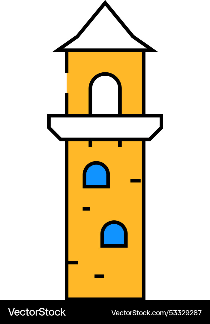 Lookout tower icon color Royalty Free Vector Image