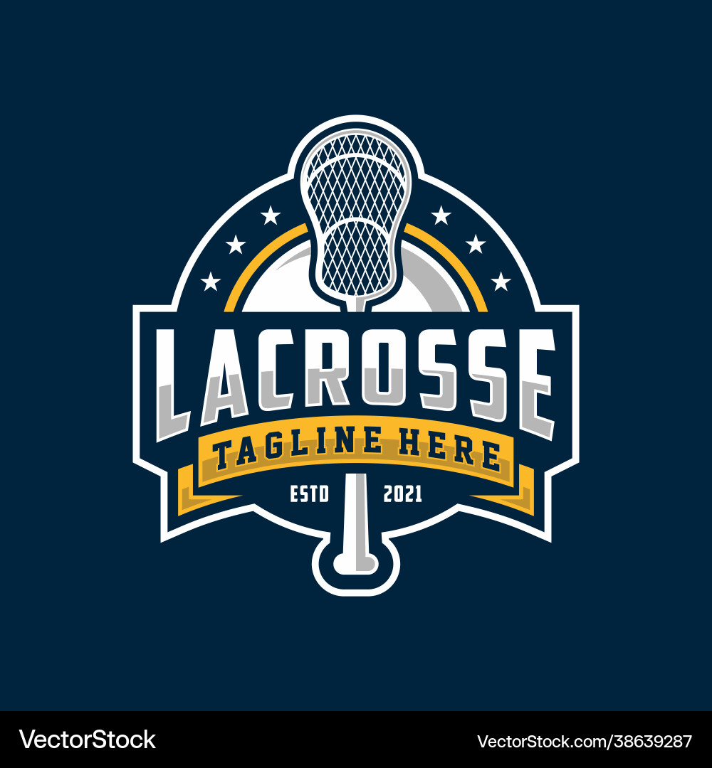 Modern professional lacrosse template logo design Vector Image
