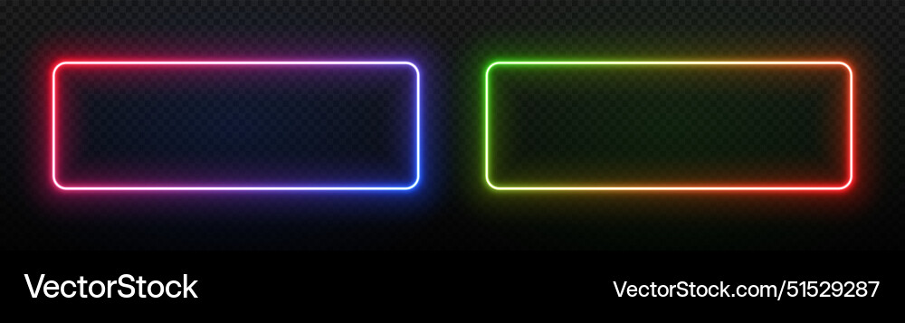 Neon rectangle frame border with laser light Vector Image