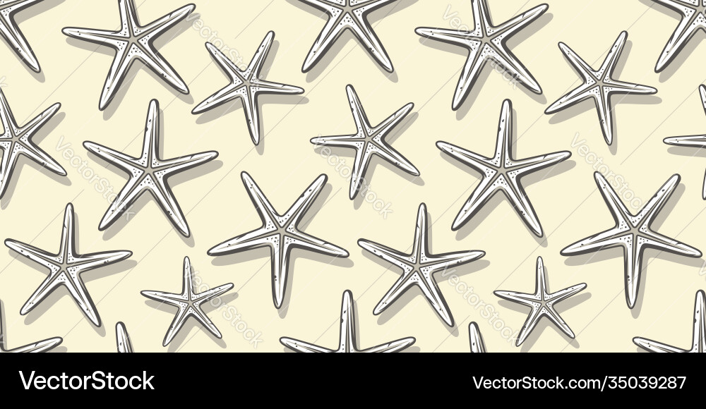 Pattern wallpaper with ocean sea marine star fish Vector Image