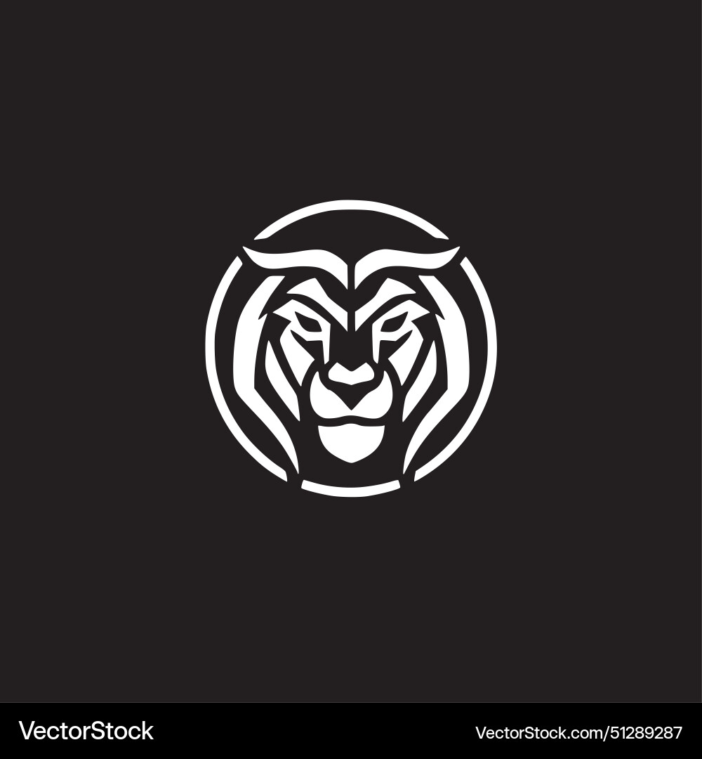 Tiger - minimalist and flat logo Royalty Free Vector Image