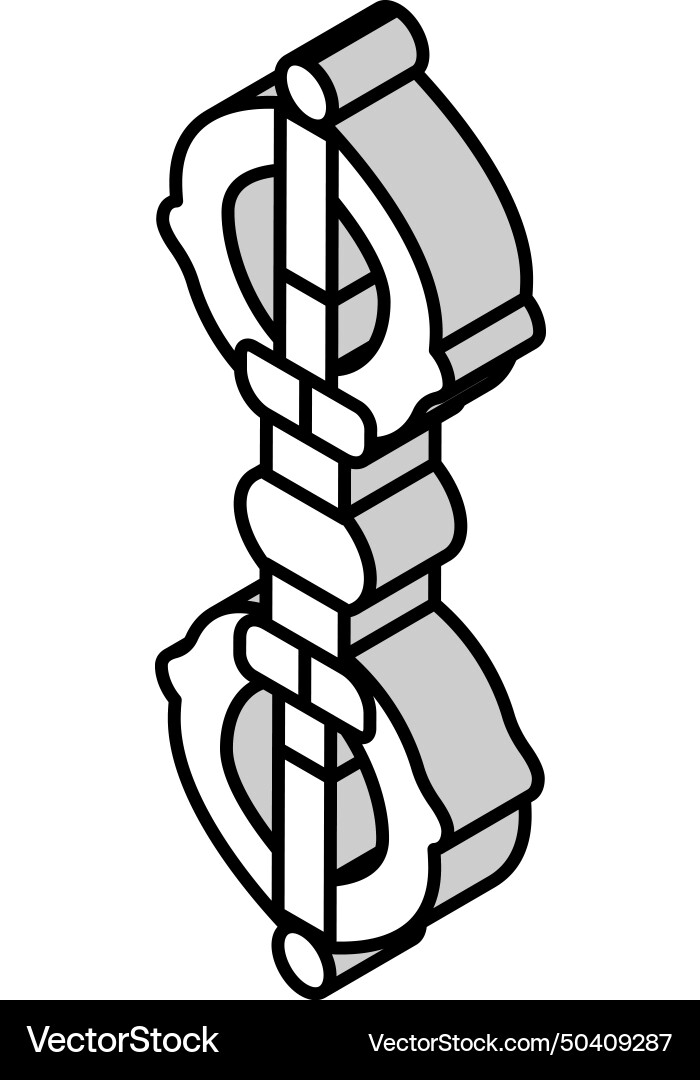 Vajra dorje buddhism isometric icon Royalty Free Vector