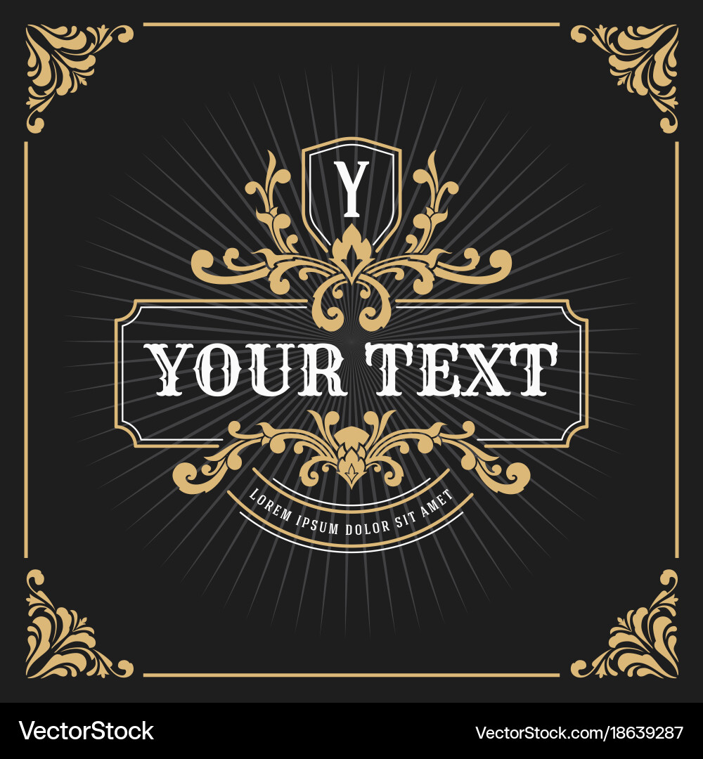 Vintage luxury monogram banner template design Vector Image