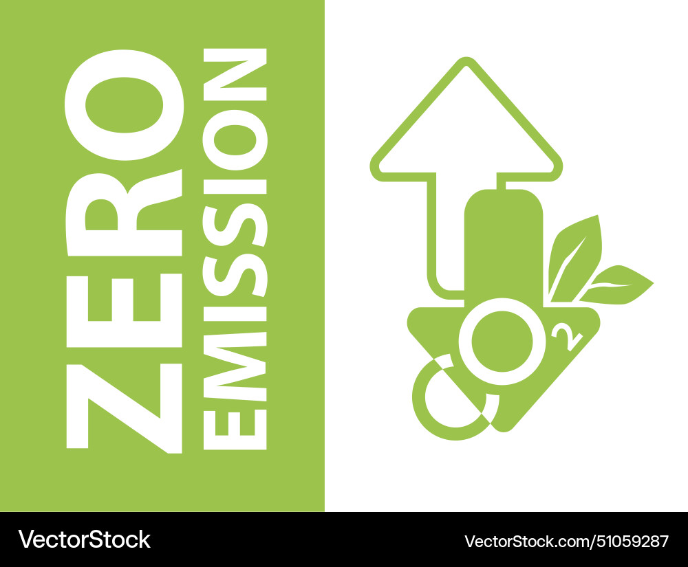 Zero emission net label stamp design leaves Vector Image