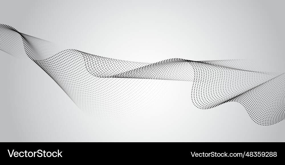 Abstract banner with flowing particle waves 0501 Vector Image