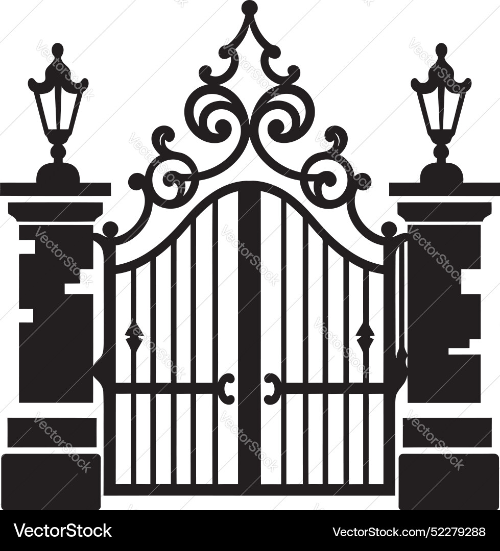 Crafted with faith church gate scrolls and iconic Vector Image