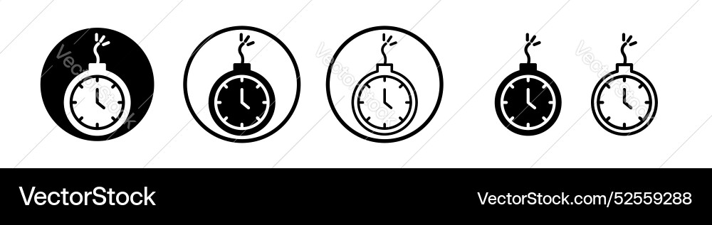 Deadline icon set on white background Royalty Free Vector