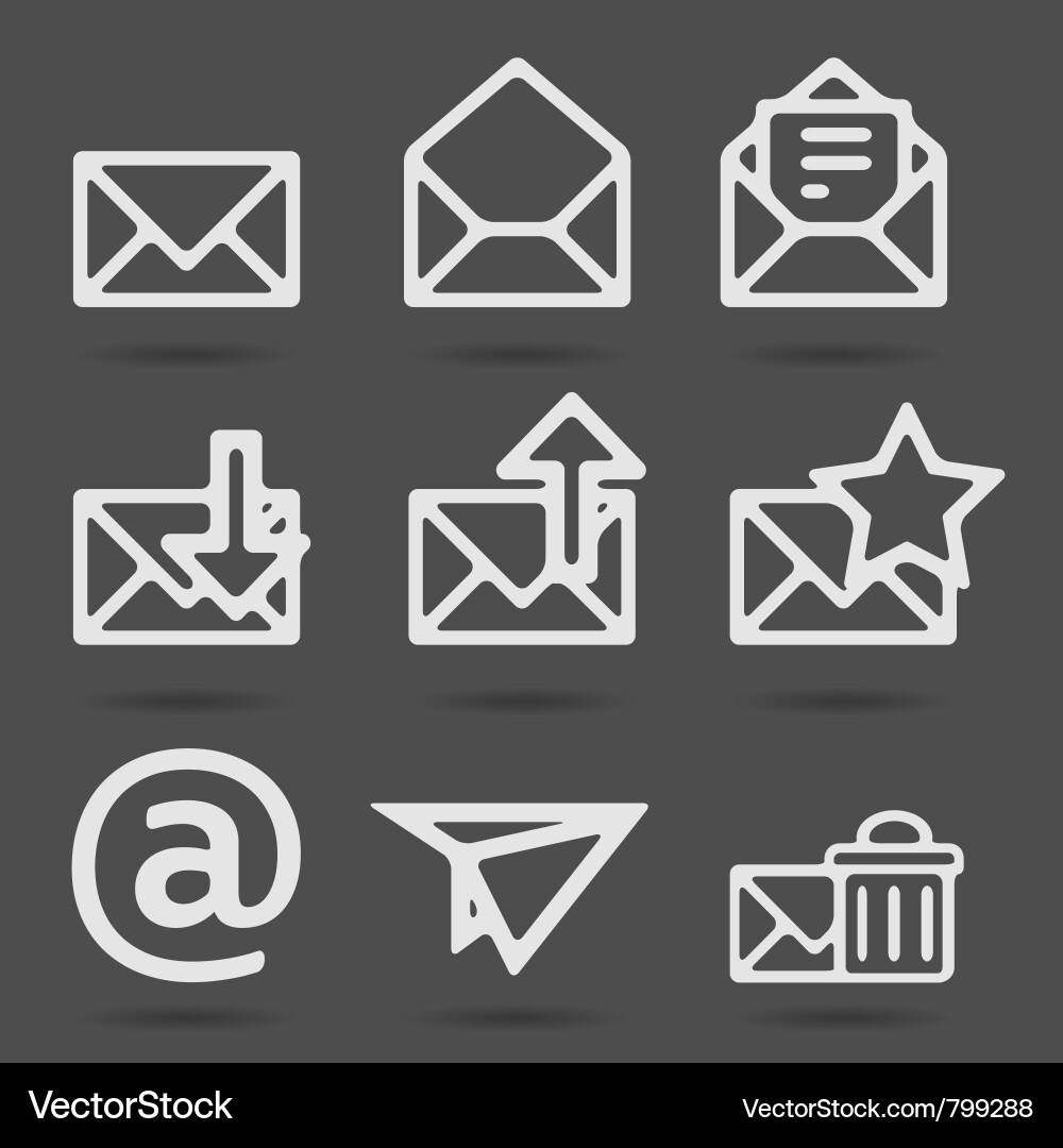 Email Icon Set Royalty Free Vector Image - VectorStock