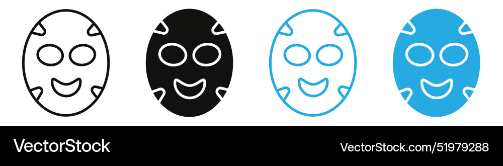 Face sheet mask icon mark in filled style Vector Image
