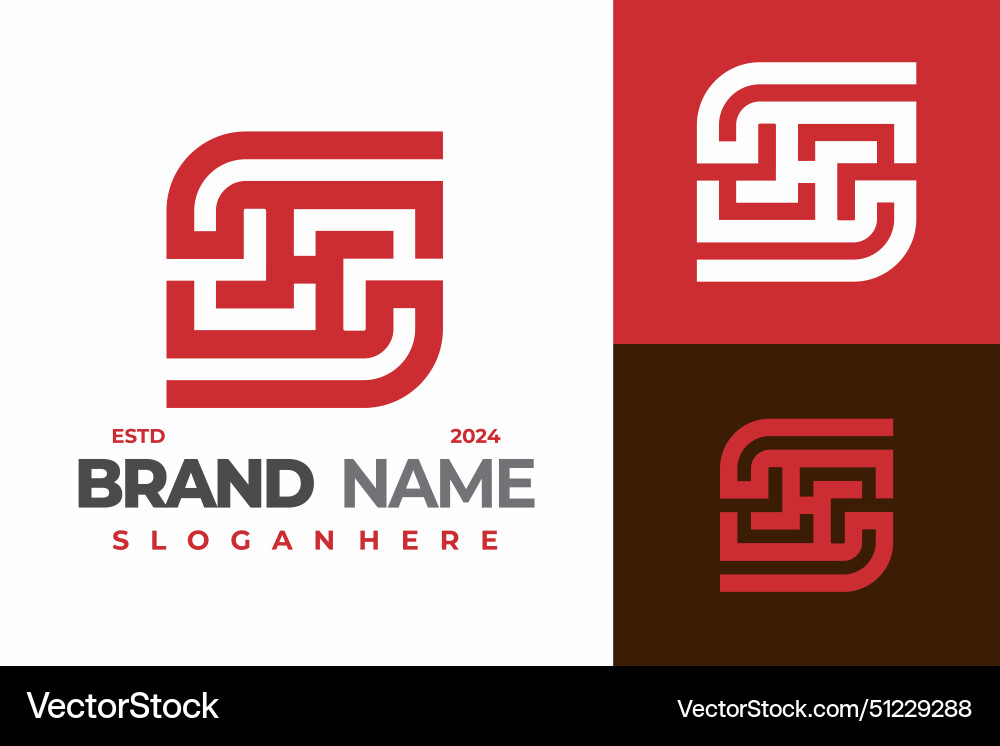 Letter s h monogram initials logo design symbol Vector Image