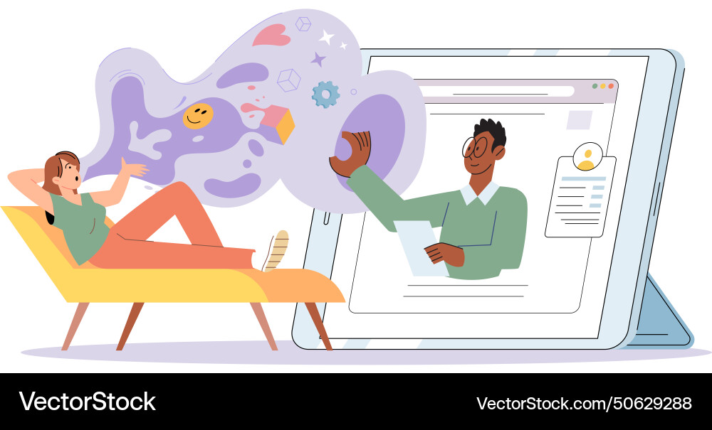 Talk therapy the mind plays central role Vector Image