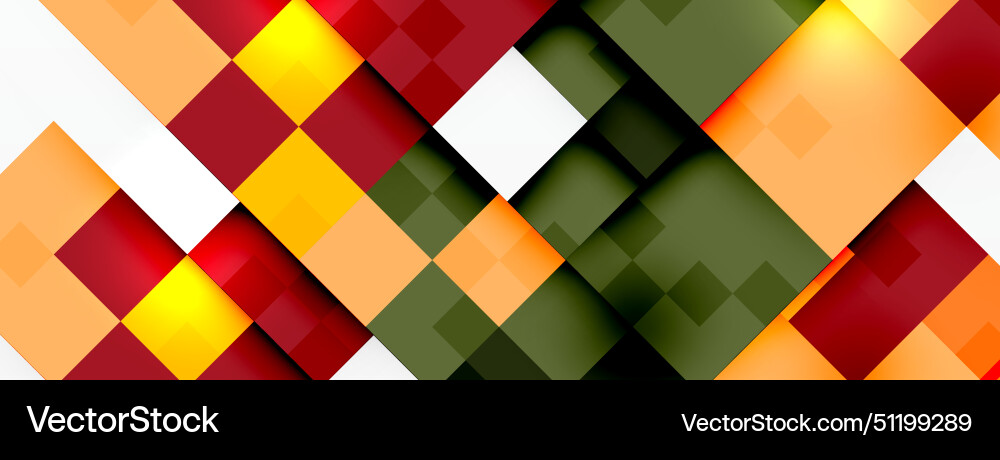 A colorful geometric pattern of squares on white Vector Image
