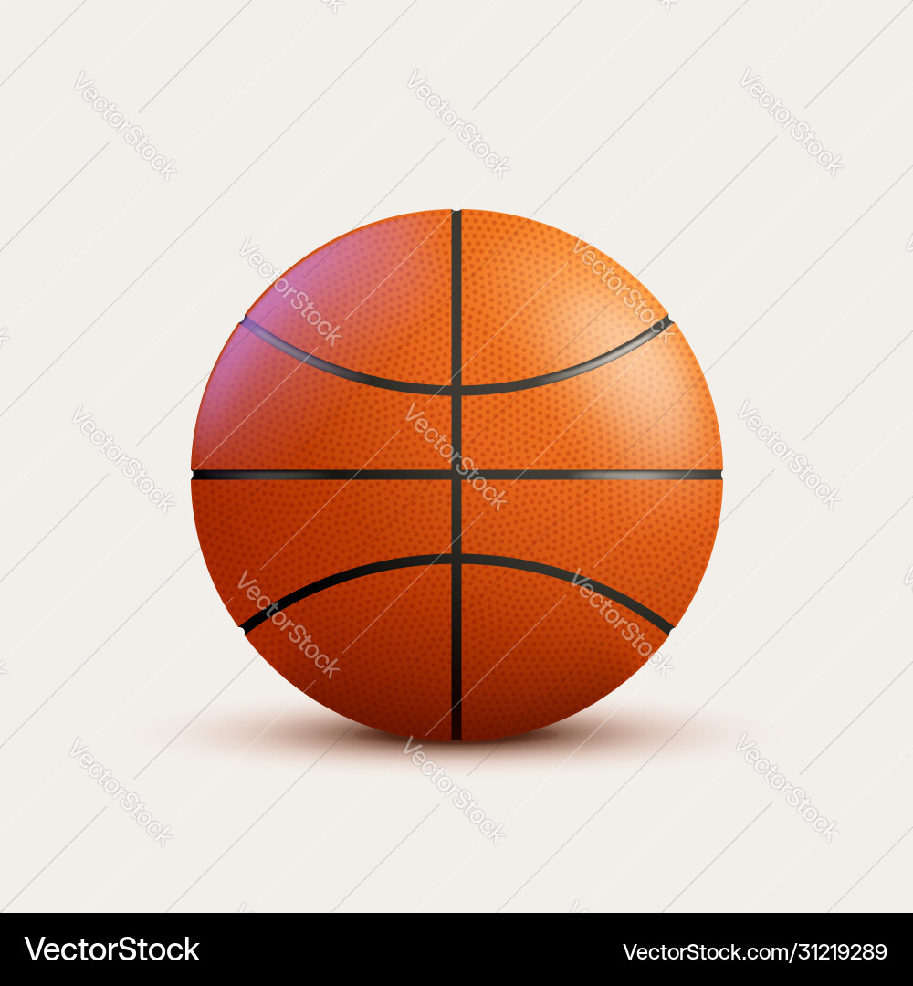 Basketball ball realistic on white Royalty Free Vector Image