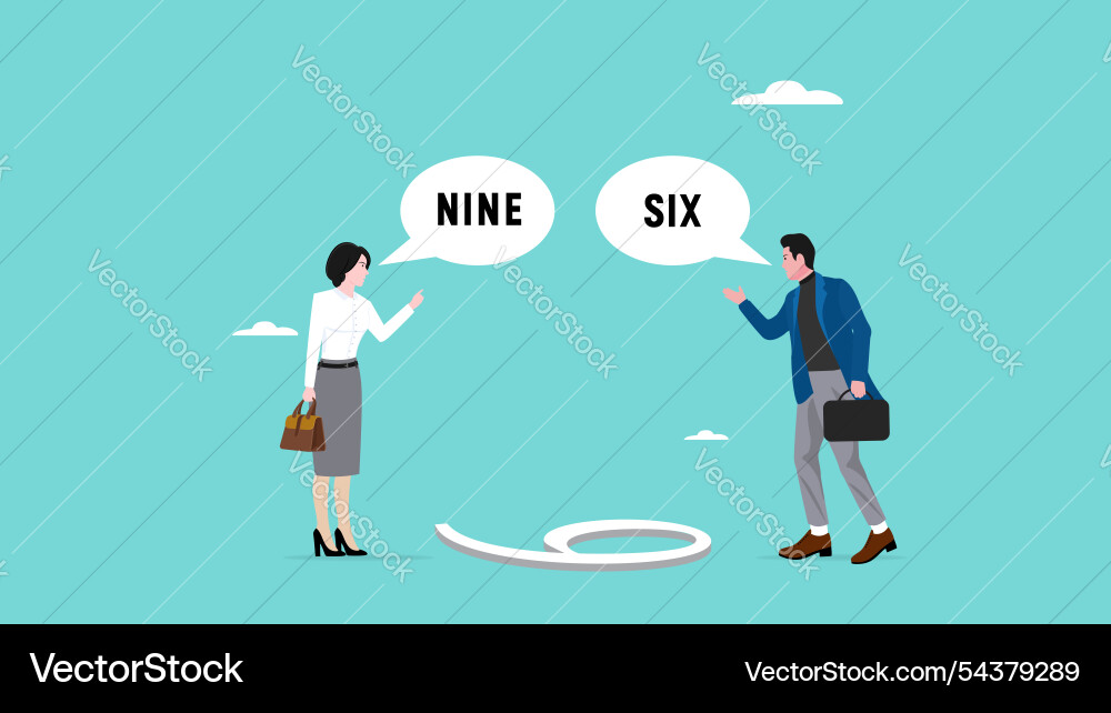 Different opinion because different viewing angle Vector Image