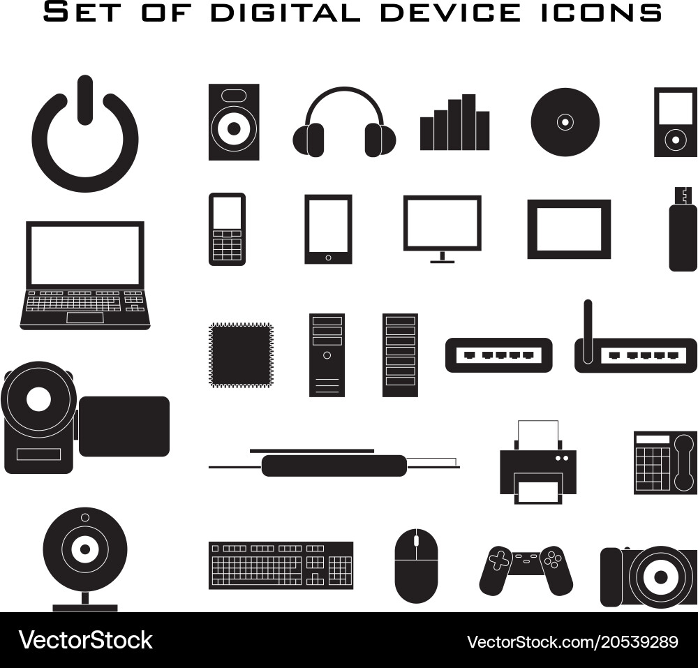 Electronic set Royalty Free Vector Image - VectorStock