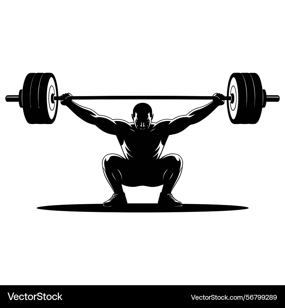 Flat Design Weightlifting Athlete On White Vector Image