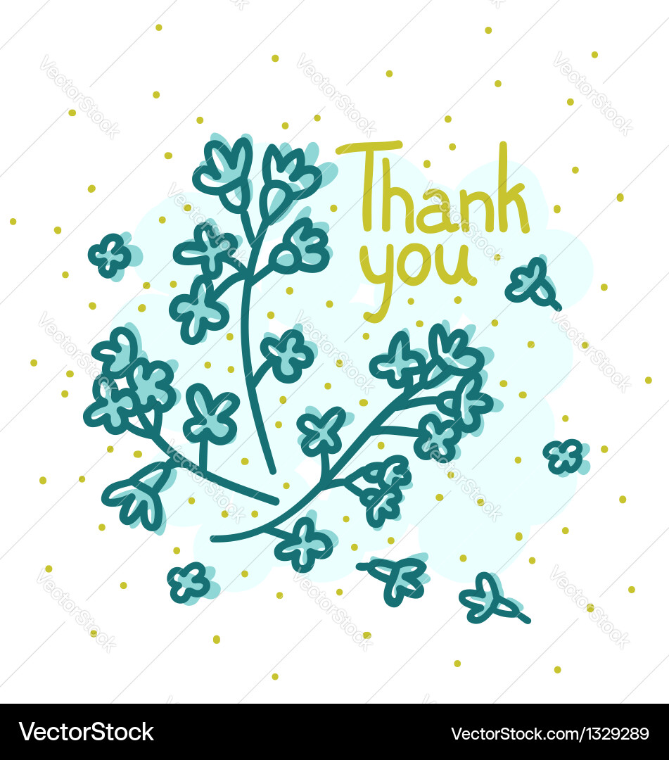 Floral thank you Royalty Free Vector Image - VectorStock