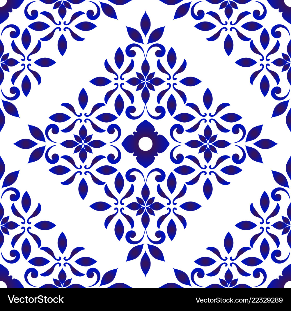 Floral tile pattern Royalty Free Vector Image - VectorStock