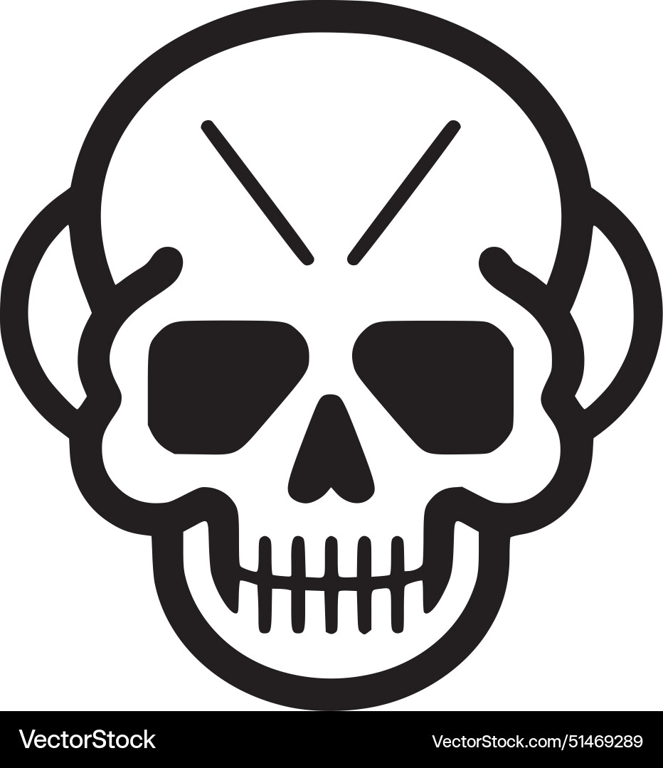 Skull - minimalist and flat logo Royalty Free Vector Image