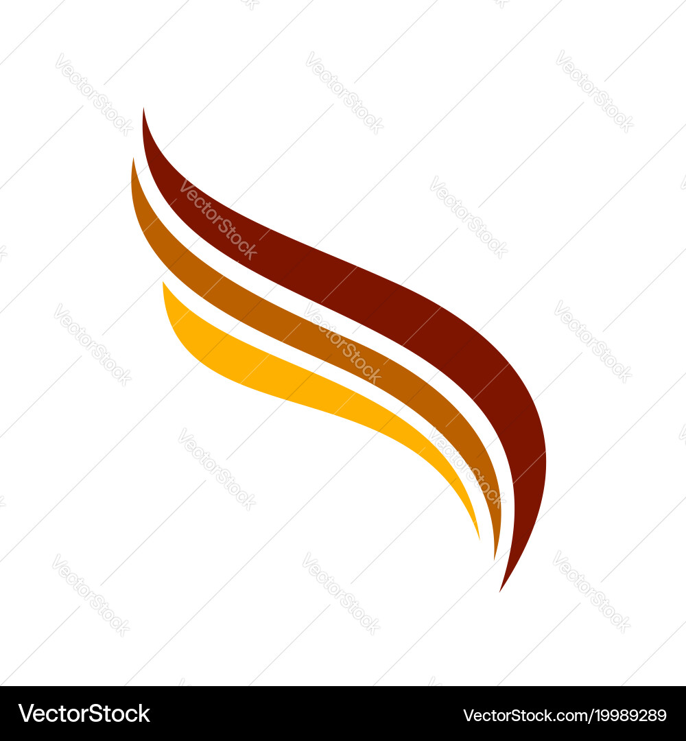 Triple wings symbol line art design Royalty Free Vector