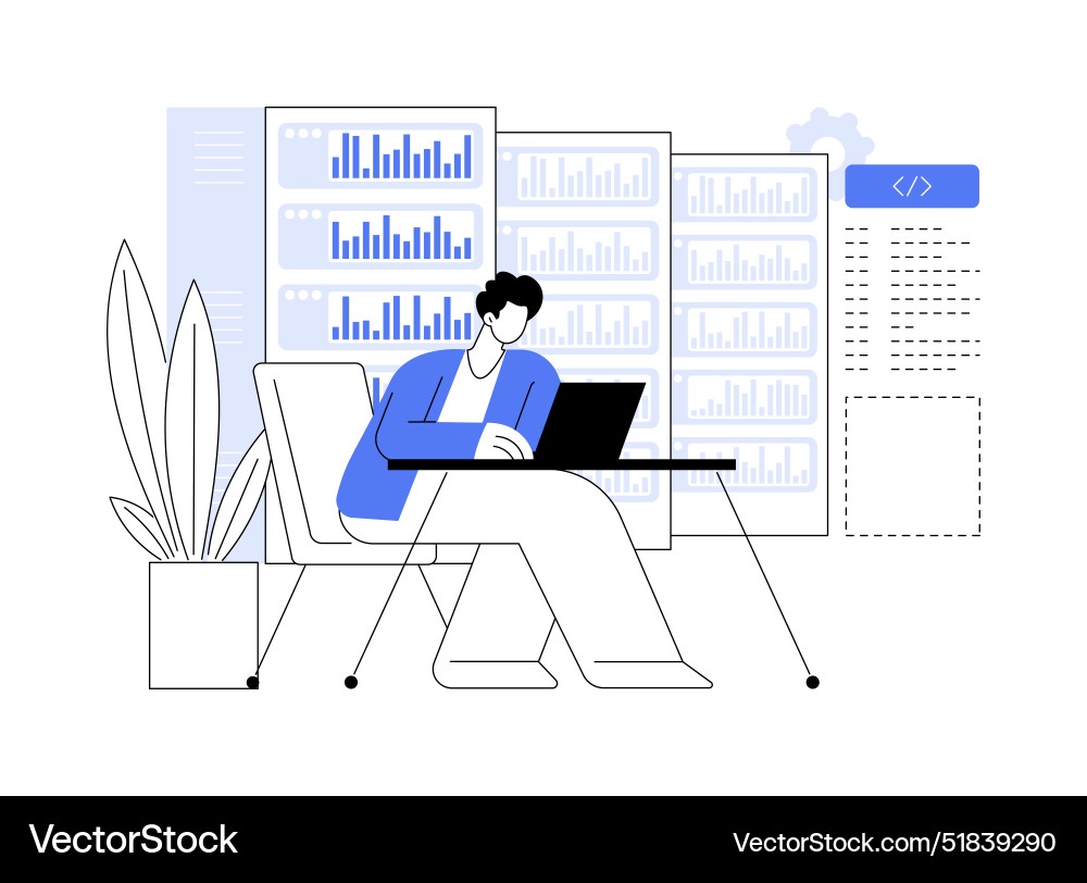 Database programming abstract concept Royalty Free Vector