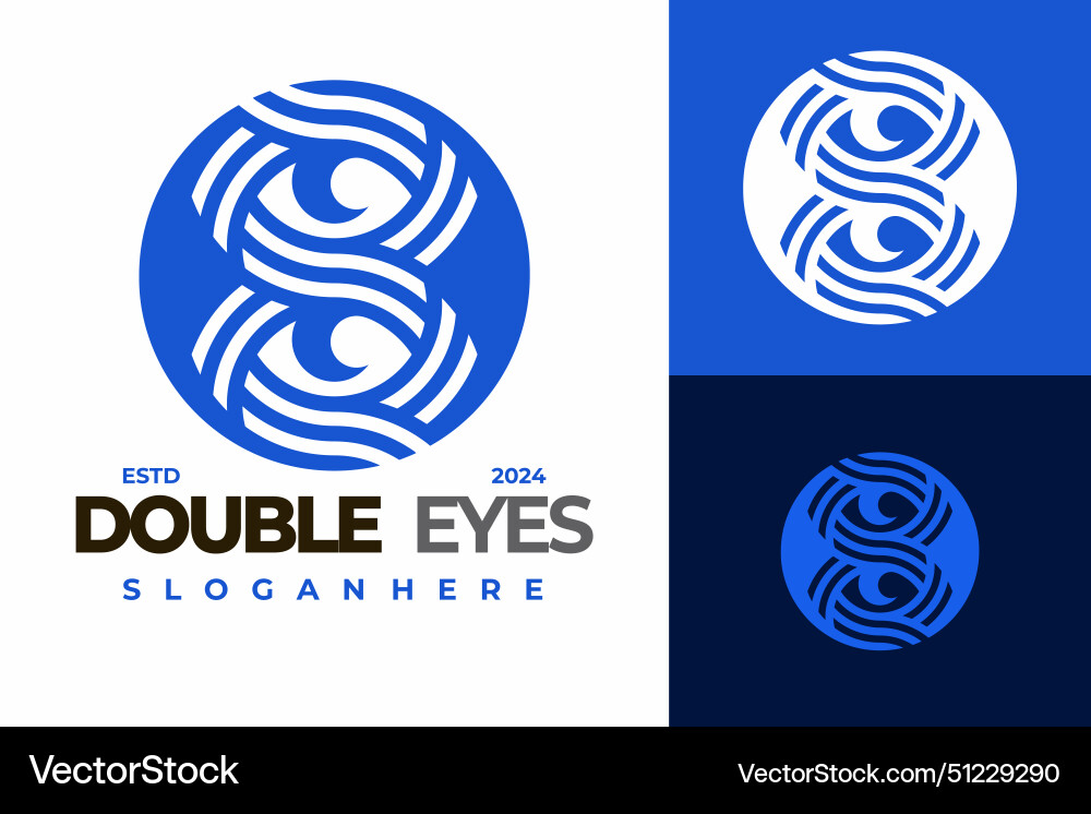 Double eye logo design symbol icon Royalty Free Vector Image