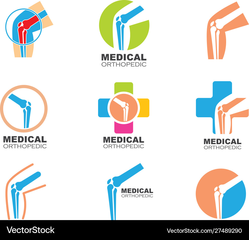 Knee joint bone logo Royalty Free Vector Image